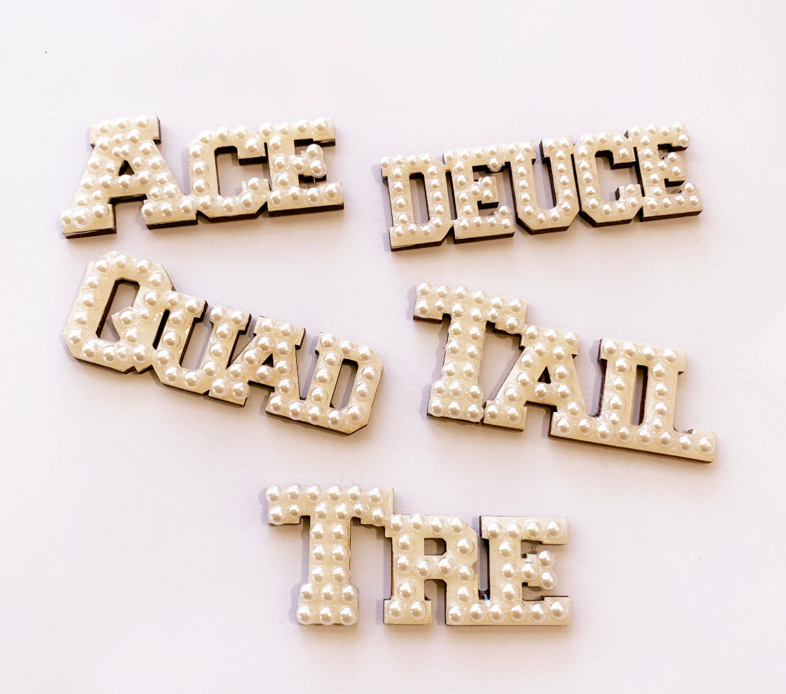 Pearl Ace, Deuce, Tre, Quad, Tail Brooch