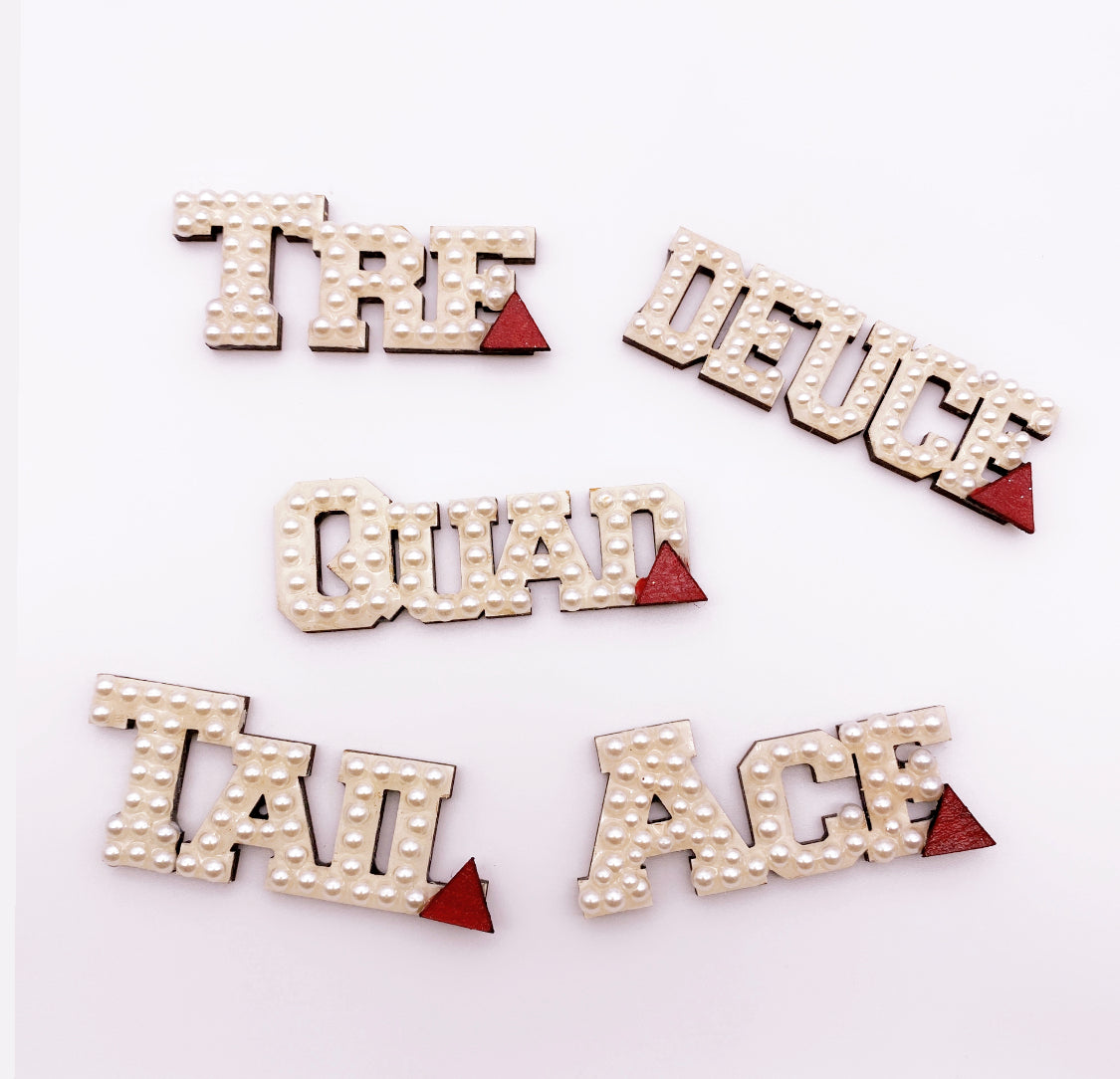 Delta Ace, Deuce, Tre, Quad, & Tail Brooch